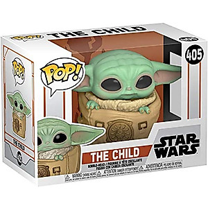 POP Star Wars: The Mandalorian - The Child in Bag [Grogu] Funko Vinyl Figure (Bundled with Compatible Box Protector Case), Multicolor, 3.75 inches