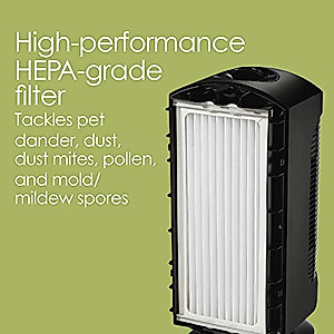 Hamilton Beach TrueAir Air Purifier with Permanent HEPA Filter for Home or Office and Pets, Whisper Quiet, 160 sq ft, Black