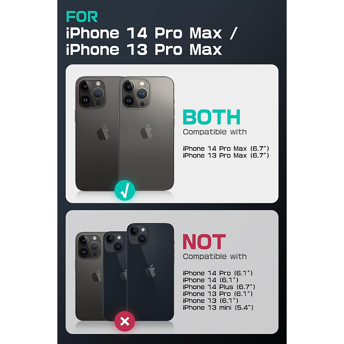 SUPCASE for iPhone 14 Pro Max Case/iPhone 13 Pro Max Case with Camera Cover Stand, [Compatible with MagSafe] [Built-in Belt-Clip] Heavy Duty Magnetic Phone Case for iPhone 14/13 Pro Max, Black
