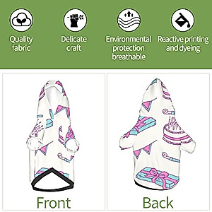 Small Pet Sweaters with Hat Birthday-Party-Gift-Pink Cat Puppy Hoodie Pet Hooded Coat X-Large