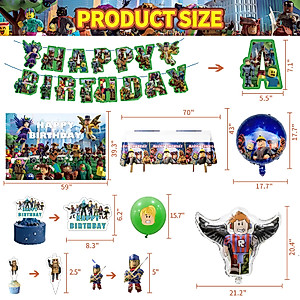 Birthday Party Supplies, Party Decorations Include Happy Birthday Banner, Backdrop, Tableware Set, Tablecloth, Cake Toppers, Cupcake Toppers, Latex Balloons, Hanging Swirls