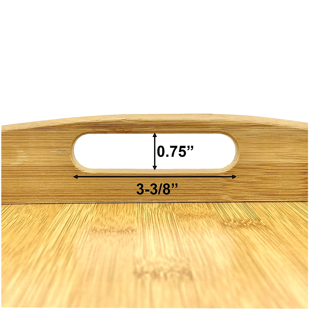 Bam & Boo - Natural Bamboo Serving Tray Extra Large Rectangular with Handles - for Food, Drinks, Storage, Decor, Vanity, Breakfast, Parties, Weddings, Picnics(23.6” x 15” x 2.35”)