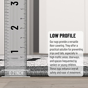 Ottomanson Laundry Collection Non-Slip Rubberback Laundry Text Design 2x5 Laundry Room Runner Rug, 20" x 59", Light Gray