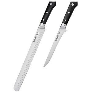 Cutluxe Slicing & Boning Knife Set – Forged High Carbon German Steel – Full Tang & Razor Sharp – Ergonomic Handle Design – Artisan Series