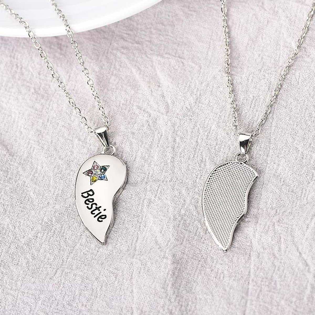 Best Friend Necklaces Gift for Bestie BFF Necklace for 2 Christmas Birthday Gifts for Best Friend Sister Matching Besties Necklaces for Women Girls Friendship Necklace for 2 Best Friends