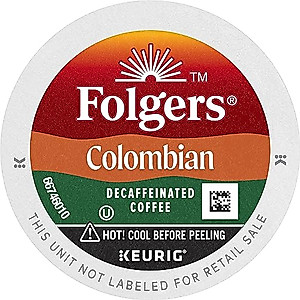 Folgers Colombian Decaf Medium Roast Coffee, 72 Keurig K-Cup Pods