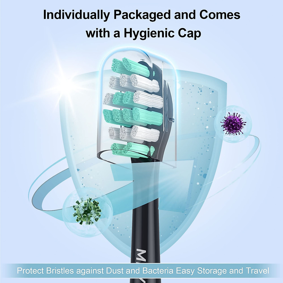 MRYUESG Replacement Heads Compatible with Philips Sonicare 10 Pack, Electric Tooth-Brush Head for Phillips, Black