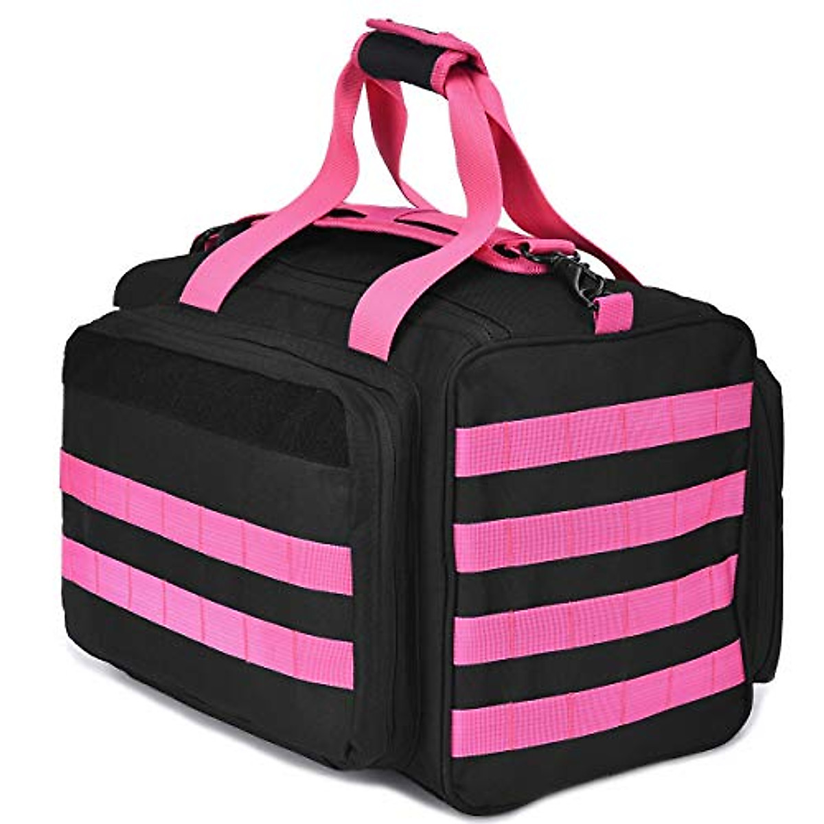 Tactical Gun Shooting Range Bag, Deluxe Pistol Range Duffle Bags Pink