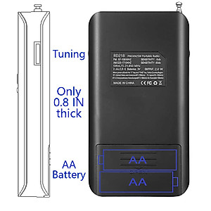Portable Radio FM/AM/SW Transistor Battery Operated by 2*AA Batteries with Key backlight LCD Display Digital Alarm Clock Sleep Timer,Best Reception,Best Sound Quality Pocket Radios for Walking,Running