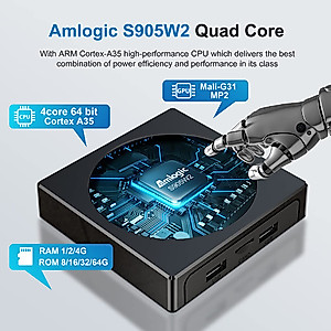 Android 11.0 TV Box, X98 Mini Amlogic S905W2 TV Box 4GB RAM 32GB ROM Support AV1 WiFi BT4.2 4K HDR Box with Keyboard i8