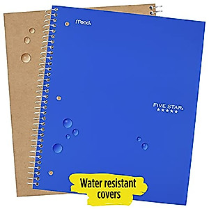 Five Star Wirebound Notebook, 1-Subject, 100-Count, Wide Rule, Royal Blue (72023)