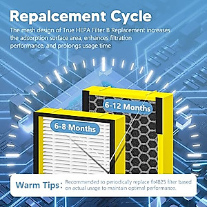 Upgrade FLT4825 HEPA Filter B Replacement for AC4825, AC4300, AC4900, AC4825DLX, AC4850, CDAP4500, AP2200 Air Purifier, 4 Pack