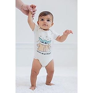 STAR WARS Yoda R2-D2 Chewbacca Newborn Baby Boys 3 Pack Bodysuits White/Gray/Yellow 3-6 Months