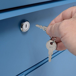 Global Industrial Shop Desk w/Lower Cabinet, Pigeonhole Compartment w/Pegboard Riser, 34-1/2"W x 30"D x 80"H, Blue