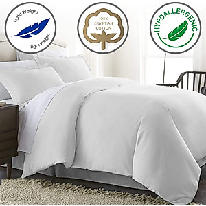 Kamas Solid Duvet Cover & Sets 3 Pieces Oversized Queen White Duvet Cover Set 100% Egyptian Cotton 1000 Thread Count with Zipper & Corner Ties Luxurious Quality