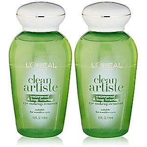 L'Oreal Paris Clean Artiste - Eye Makeup Remover - Waterproof & Long Wearing - Net Wt. 4.0 FL OZ (118 mL) Per Bottle - Pack of 2 Bottles