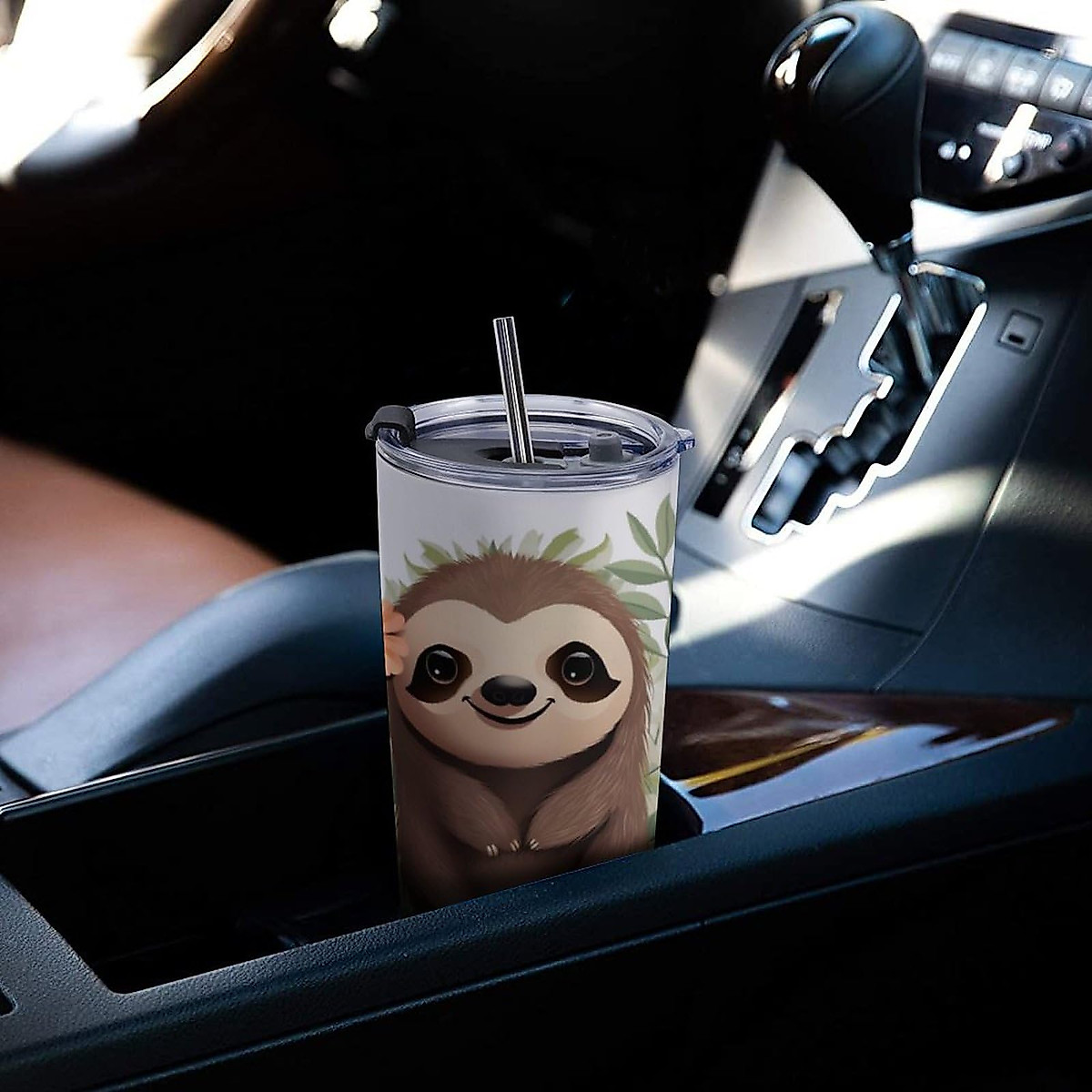 TKJMCSW Cute Cartoon Sloth Travel Mug 20 Oz Tumbler Travel Coffee Mug Insulated Coffee Mug Water Bottle Stainless Steel Insulated Tumblers Insulated Cup Tumbler Cup Coffee Mug with Lid