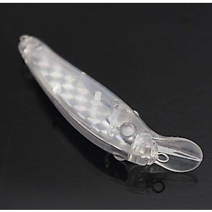 10PCS Unpainted Lure Blanks 5.22g 7.5cm Crankbait Simulation Blank Body Clear Hard Baits Trout Salmon Minnow Lure Popper Lures Topwater Freshwater 380