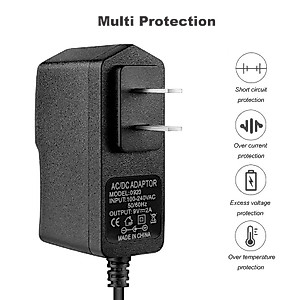 9V AC Adapter Charger Fit for Crosley Cruiser Portable Turntable Record Player CR8005A CR8005A-BK CR8005A-GR CR8005A-OR CR8005A-PI CR8005A-TP Power Cord