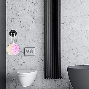 Pynsseu Industrial Pipe Hooks 6 Pack, Pynsseu Iron Robe and Towel Hook, Heavy Duty DIY Wall Mounted Rustic Coat Hanger Hat Holder, Matte Black Hook