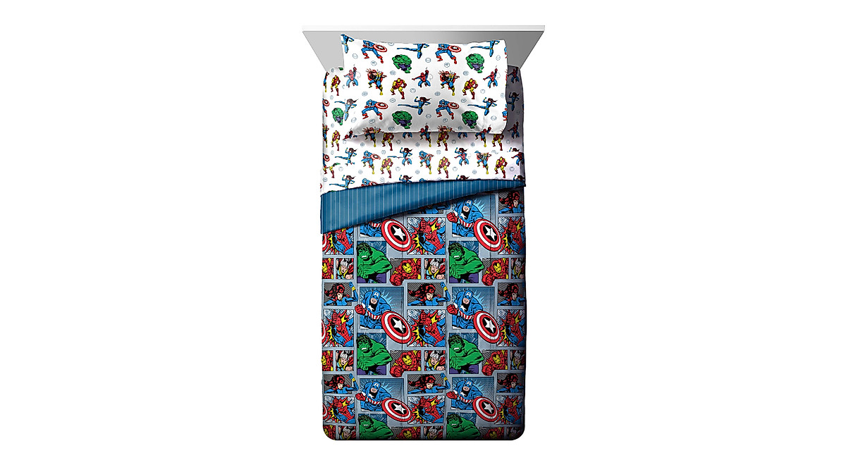 Official Marvel Avengers Twin Bed Set - Soft & Reversible
