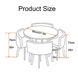 Office Reception Room Club Table, Small Conference Room Tables Simple Office Table Round Furniture Table and Chair Set, Coffee Table and Chair Set Space-Saving Furniture, for Combination Office ( Colo