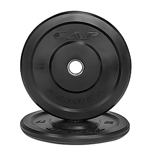 CAP Barbell Premium Bumper Plate Set, Black