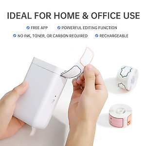Label Maker Machine with Tape NIIMBOT D101 Label Printer 0.5 to 1 Inch Wide Wireless Connection Multiple Templates Available for Phone Pad Easy to Use Office Home Organization USB Rechargeable