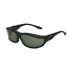 Dioptics Haven-Hunter Polarized Rectangular Fits Over Sunglasses, Black, 82 mm