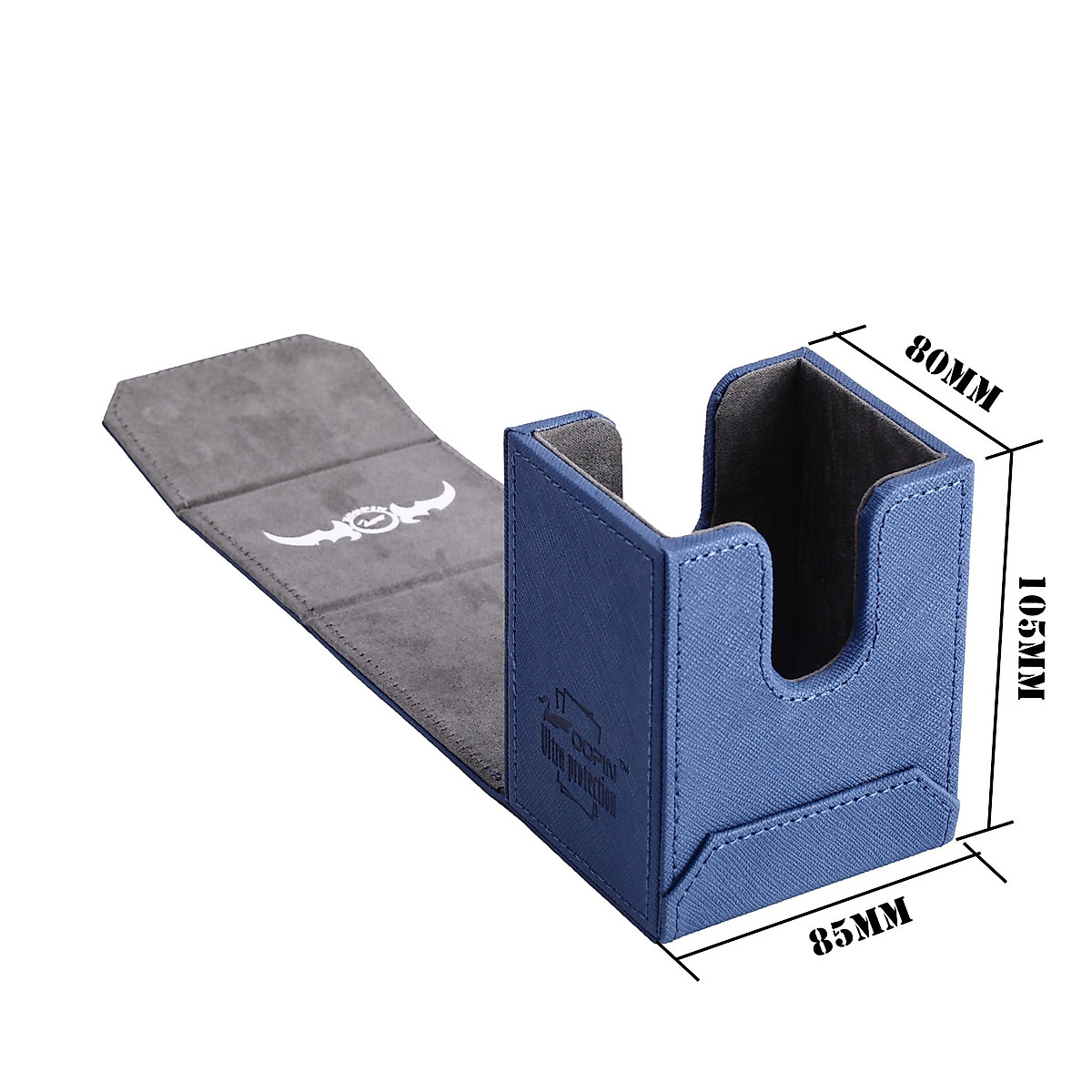 Zoopin Leather Deck Box -Blue for Collectible Cards-MTG,Yugioh,Pokeman,TES Legacy,Munchkins CCG Decks and Also Small Tokens or Dice- Hold 80 Sleeved Cards or 150 Naked Cards …