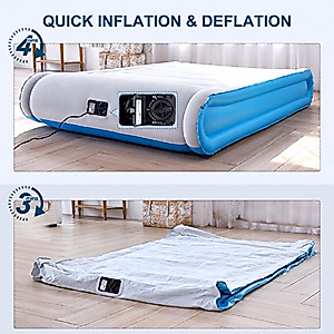 Valwix Queen Air Mattress with Built-in Pump & Pillow, 17'' Height Air Bed w/Supportive Tech, Inflatable Mattress for Home & Travel, 660 LBS Capacity