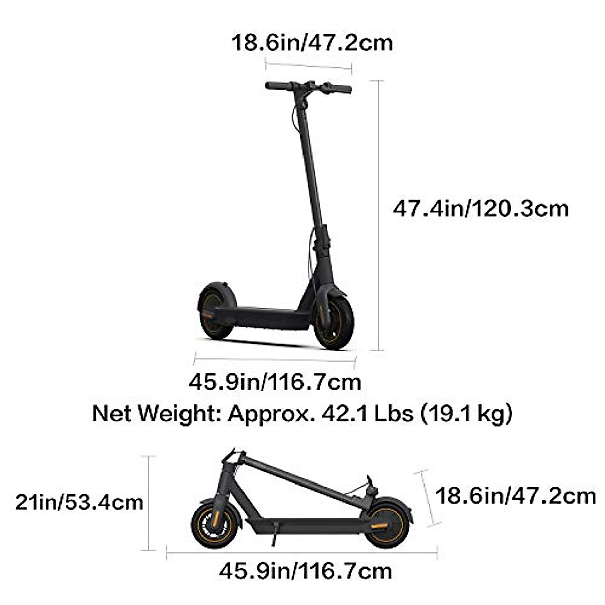Segway Ninebot MAX G30P Electric Kick Scooter- 350W Motor, 40 Miles Long-Range & 18.6 MPH, 10" Pneumatic Tire, Dual Brakes, W. Capacity 220 lbs, Commuter Electric Scooter for Adults&Teens
