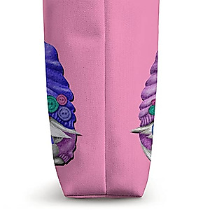 Pink Heart Yarn For Chrocheting Mom Funny Chrochet Gnome Tote Bag