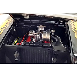 1957 Chevy Bel Air Black with Flames and Pinstripe Top Big Daddy Ed Roth LTD ED to 966 Pieces Worldwide 1/18 Diecast Model Car by Acme A1807014