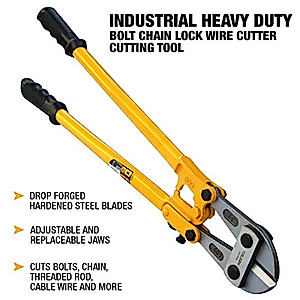 Tolsen Bolt Cutters Heavy Duty, Bolt Cutter for Padlocks, 42-inch Heavy Duty Bolt Cutter, Chain, Rods, Rivets, Locks and Wire Cutter - Ergonomic Non-Slip Handle Bolt Cutter - 42'' Bolt Cutter