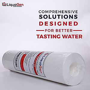 LiquaGen- 4PCS Reverse Osmosis Replacement (RO) Kit | Standard 10 Inch Filters | Home Drinking Water Purifier Kit | Universal Standard Compatibility | Counter Top or Under Sink Water Filter Set
