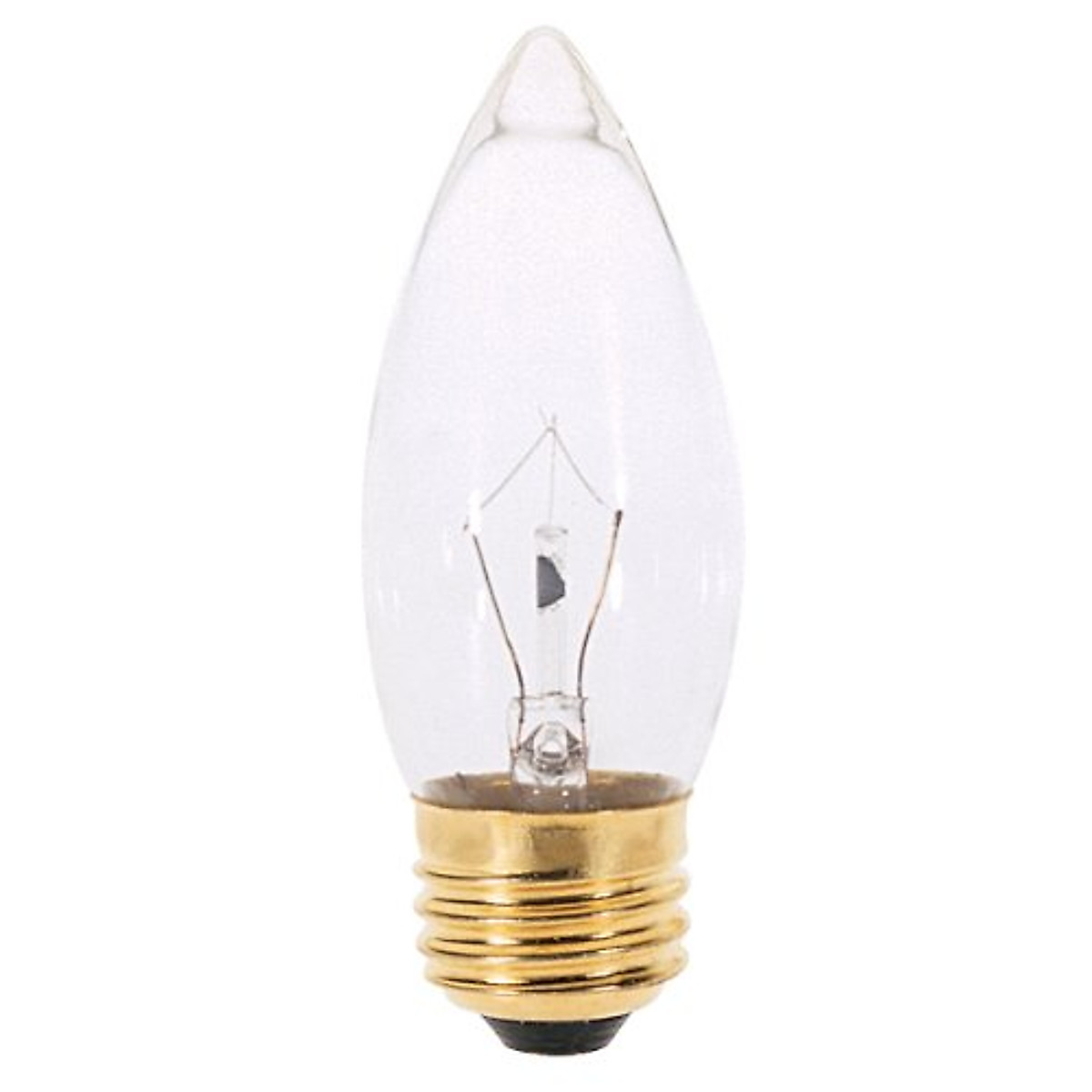 Satco S3231 120V Medium Base 25-Watt B11 Light Bulb, Clear, 1 x 1 x 3.9 Inch