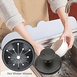 3-1/8 Inch Kitchen Sink Drain Splash Guard with Sink Stopper, Garbage Disposal Splash Guards with Sink Stopper, Multi-Function Kitchen Drain Plugs for GE, Whirlaway, Sinkmaster and Waste King