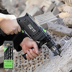 GALAX PRO Hammer Drill, 4.5A Corded Drill Impact Drill 0-3000RPM Electric Drill with 5 Drill Bit Set, Hammer and Drill Functions, 360°Rotating Handle