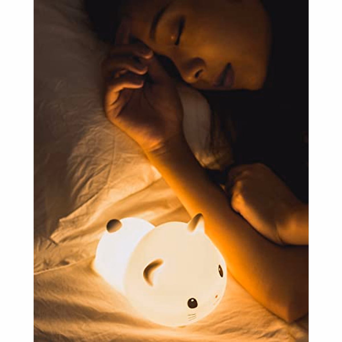 Aottop Cute Cat Lamp for Kids ,LED Christmas Kitty Night Light for Teen Girls Bedroom, Kawaii Room Decor, USB Rechargeable Baby Night lamp, Nursery Toddler Baby Night Light, Kawaii Birthday Gifts