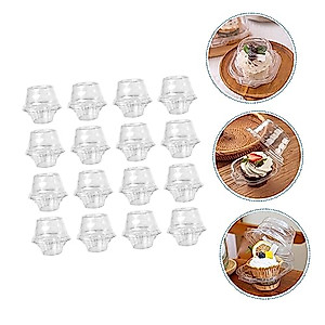 USHOBE 30pcs Cupcake Packing Boxes Cake Blister Box Clear Cake Box Mini Muffins Clear Plastic Containers Cupcake Muffin Holder Cupcake Containers Individual Cupcake Box Food Containers