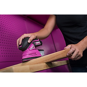 The Original Pink Box 20-Volt Li-ion Brushless Cordless Detail Sander with 2Ah Battery, Pink
