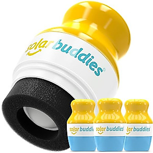 Solar Buddies Sunscreen Applicator - Pink & Green Duo - BPA-Free Refillable Roll on Sponge Sunscreen, Suncream & Lotion Applicator For Kids,Adults & Families - Holds 3.4fl oz, Perfect Size for Travel