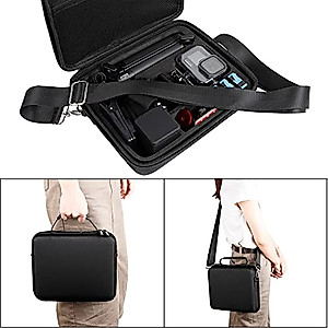 Hard Case for GoPro Hero 11/10/9/8/7/2018/6/5 Blcak/4 Silvery Action Camera, Accessories Carrying Storage Shoulder Bag with Strap