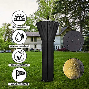 Patio Heater Cover Waterproof Upgraded Oxford Fabric with Zipper and Storage Bag,Standup Outdoor Heater Covers Has Dustproof,UV-Resistant,Wind-Resistant,Features 89'' x 34" x 19" 36 Months of use