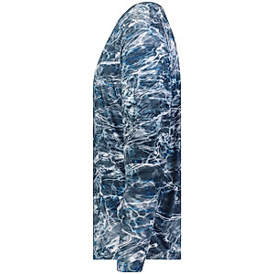 Holloway Men's Mossy Oak Momentum Long Sleeve Tee, Mo Elements Aqua Blackfin, X-Large