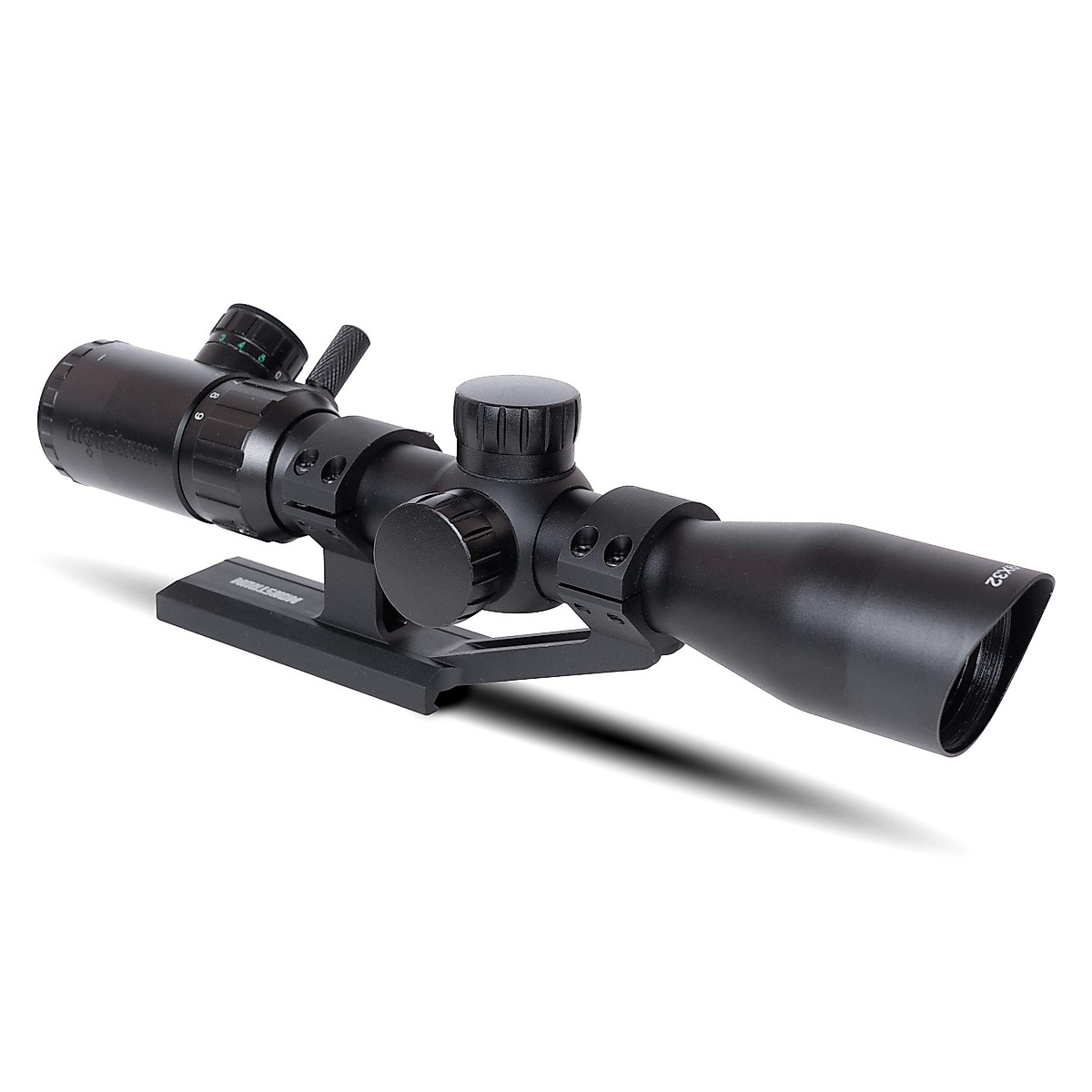 Monstrum 3-9x32 Rifle Scope with Rangefinder Reticle | ZR255 H-Series Offset Scope Mount | Bundle