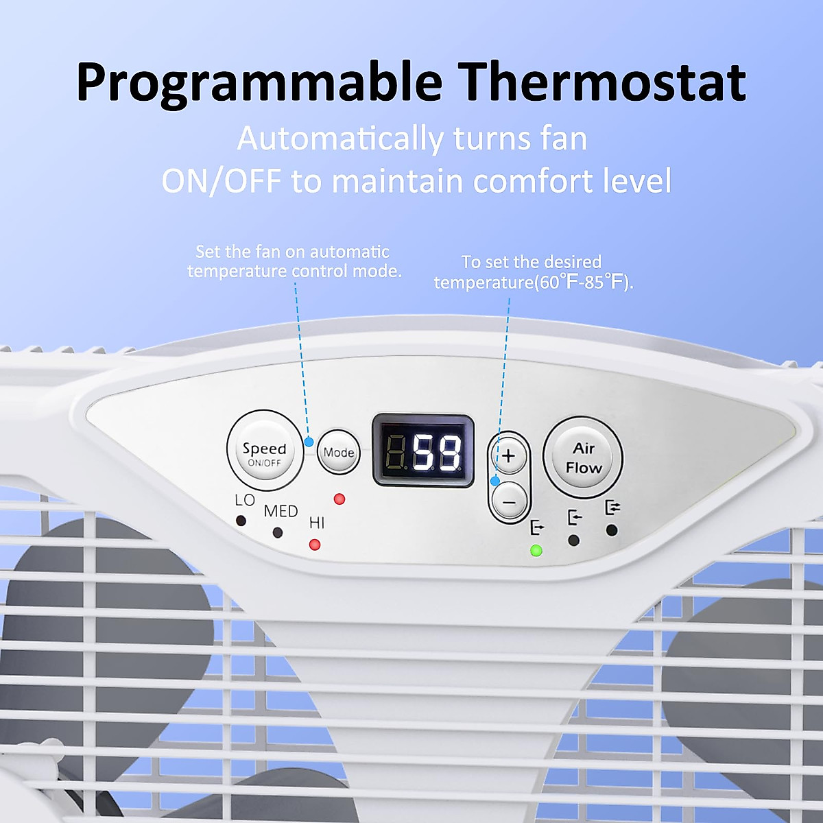 shinic Twin Window Fan with Remote, 9-Inch Blades Reversible Airflow, Thermostat Control, 3 Speeds, 3 Functions, 23.8"-37" Expandable Width, Window Exchaust Fans for Home Bedroom, ETL Certified