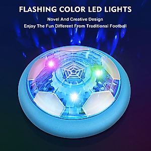 Kroyedfuw Hover Soccer Ball Set with 2 Goals, Rechargeable Indoor Air Floating Soccer Ball with LED Light and Foam Bumper, Perfect Birthday Xmas Gifts for Age 3 4 5 6 7 8-12 Year Old Kids Boys Girls