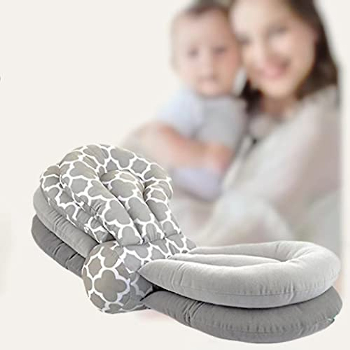 Multi-Function Breastfeeding Pillow Maternity Nursing Pillow- with Multiple Angle-Altering Layers Make Your Breastfeeding Easier, Gray